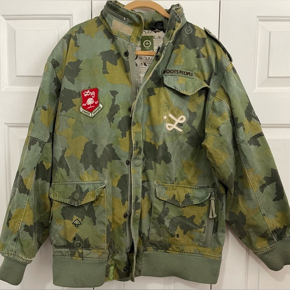 Lrg | Jackets & Coats | Vintage Lrg Mens Camo Military Jacket With Hood ...